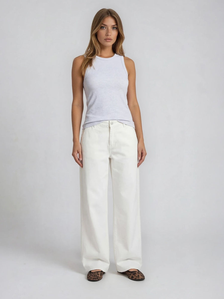 LTB - MARIAM, Wide Leg, Super Light Denim, High Waist, Ivory White Was ...